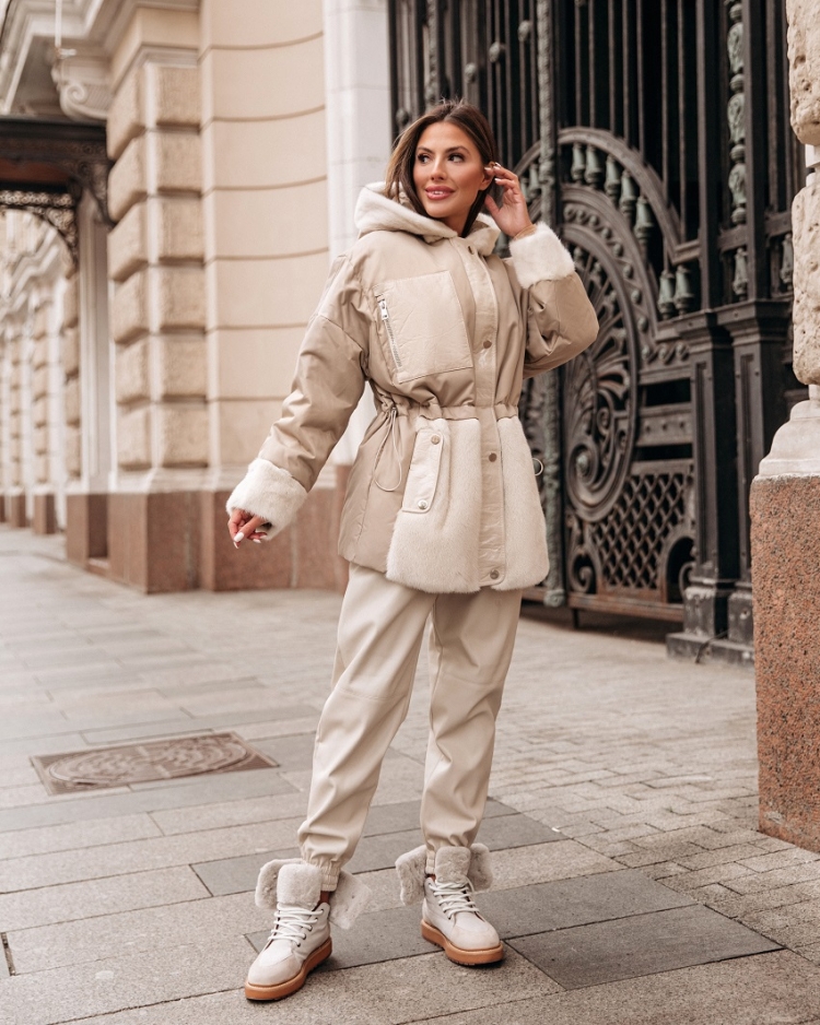 Куртка с норкой Alma milk купить за 29 990 руб.₽ в магазине Modde ...