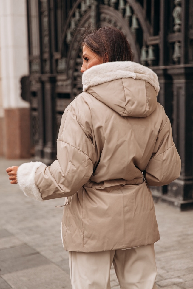 Куртка с норкой Alma milk купить за 29 990 руб.₽ в магазине Modde ...